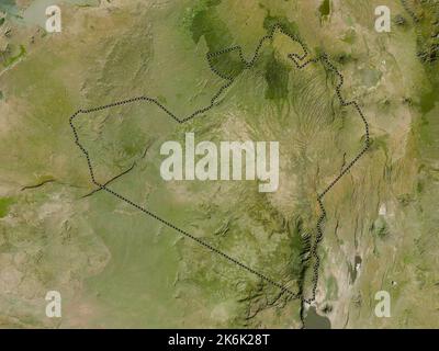 Narok, county of Kenya. Low resolution satellite map. Locations of ...