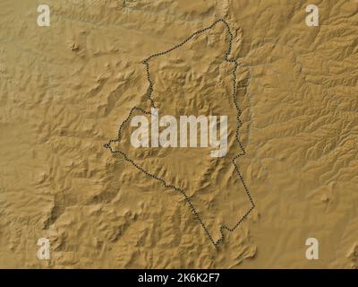 Nyamira, county of Kenya. Colored elevation map with lakes and rivers ...