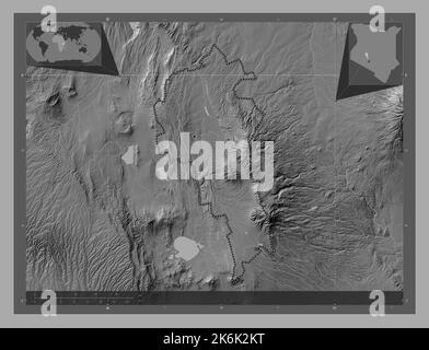 Nyandarua, county of Kenya. Elevation map colored in wiki style with ...