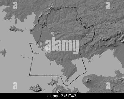 Siaya, county of Kenya. Bilevel elevation map with lakes and rivers ...