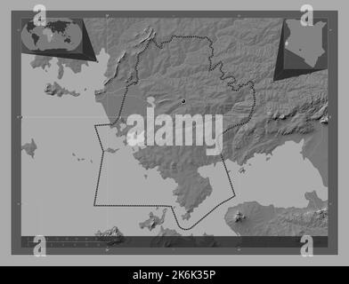 Siaya, county of Kenya. Bilevel elevation map with lakes and rivers ...