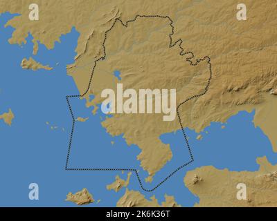 Siaya, county of Kenya. Colored elevation map with lakes and rivers ...
