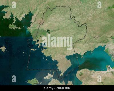 Siaya, county of Kenya. High resolution satellite map. Locations of ...