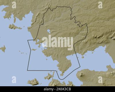 Siaya, county of Kenya. Colored elevation map with lakes and rivers ...