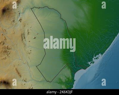 Tana River, county of Kenya. Elevation map colored in wiki style with ...