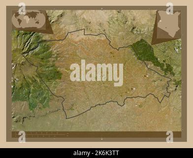 Trans Nzoia, county of Kenya. Low resolution satellite map Stock Photo ...