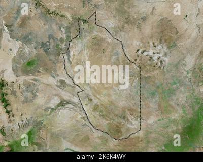 Wajir, county of Kenya. High resolution satellite map. Corner auxiliary ...