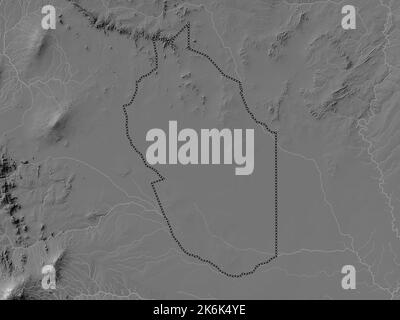 Wajir, county of Kenya. Elevation map colored in wiki style with lakes ...