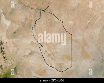 Wajir, county of Kenya. Low resolution satellite map. Corner auxiliary ...