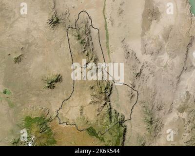 West Pokot, county of Kenya. Low resolution satellite map. Locations ...