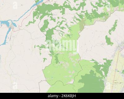 Dragash, municipality of Kosovo. Open Street Map. Locations and names ...