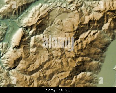 Dragash, municipality of Kosovo. Elevation map colored in wiki style ...