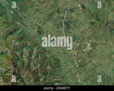 Ferizaj, municipality of Kosovo. High resolution satellite map. Corner ...