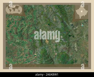 Drenas, municipality of Kosovo. High resolution satellite map ...