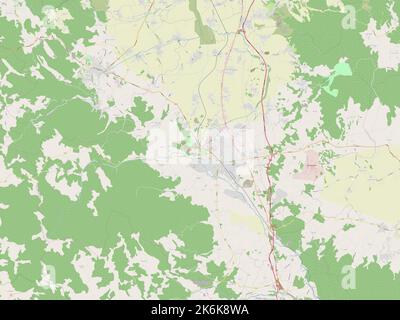 Ferizaj, municipality of Kosovo. Open Street Map. Locations and names ...