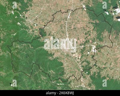 Ferizaj, municipality of Kosovo. Low resolution satellite map ...