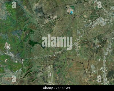 Fushe Kosove, municipality of Kosovo. High resolution satellite map ...