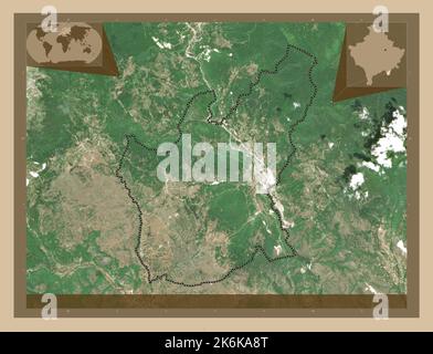 Hani i Elezit, municipality of Kosovo. Low resolution satellite map ...