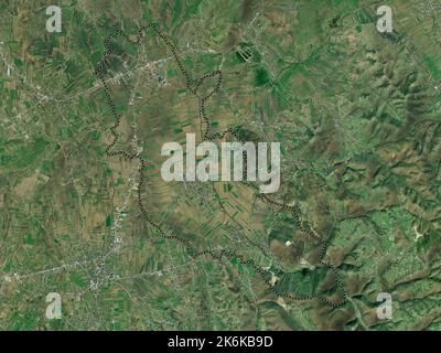 Kllokot, municipality of Kosovo. High resolution satellite map. Corner ...