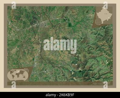 Kllokot, municipality of Kosovo. High resolution satellite map ...