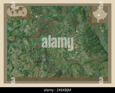Malisheve, municipality of Kosovo. High resolution satellite map ...