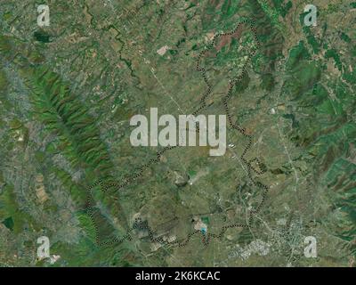 Obiliq, municipality of Kosovo. High resolution satellite map. Corner ...