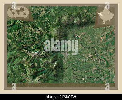 Peja, municipality of Kosovo. High resolution satellite map Stock Photo ...
