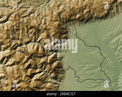 Peja, municipality of Kosovo. Elevation map colored in wiki style with ...