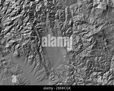 Podujeva, municipality of Kosovo. Bilevel elevation map with lakes and ...