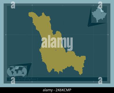 Podujeva, municipality of Kosovo. Solid color shape. Corner auxiliary ...