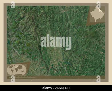 Podujeva, municipality of Kosovo. High resolution satellite map ...