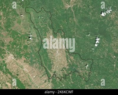 Podujeva, municipality of Kosovo. Low resolution satellite map ...