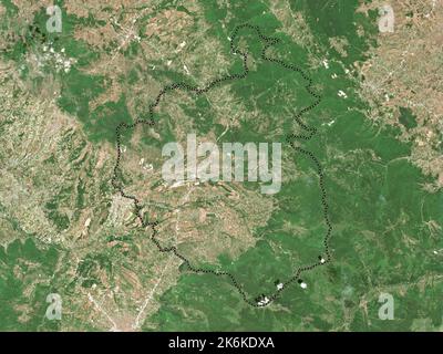 Suhareka, municipality of Kosovo. Low resolution satellite map ...