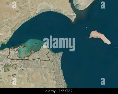 Al Asimah, province of Kuwait. High resolution satellite map. Locations ...