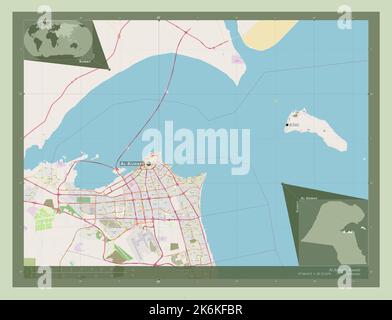 Al Asimah, province of Kuwait. Open Street Map. Locations of major ...