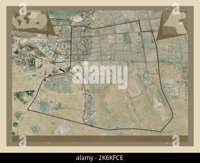 Al Farwaniyah, province of Kuwait. High resolution satellite map ...