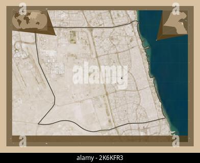 Mubarak Al-Kabeer, province of Kuwait. Low resolution satellite map ...