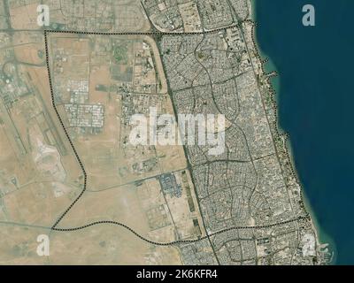 Mubarak Al-Kabeer, province of Kuwait. Low resolution satellite map ...