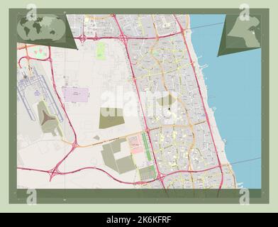 Mubarak Al-Kabeer, province of Kuwait. Open Street Map. Locations of ...