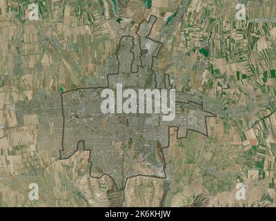 Biskek, city of Kyrgyzstan. High resolution satellite map. Locations ...