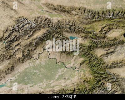 Jalal-Abad, province of Kyrgyzstan. Low resolution satellite map ...