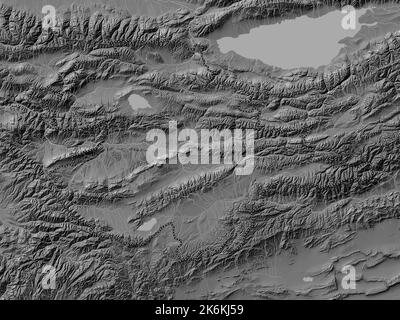 Naryn, province of Kyrgyzstan. Elevation map colored in wiki style with ...