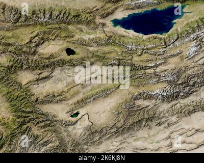 Naryn, province of Kyrgyzstan. Low resolution satellite map. Locations ...