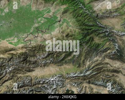 Osh City, city of Kyrgyzstan. High resolution satellite map. Locations ...