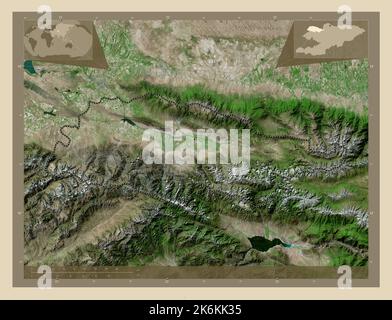 Talas, province of Kyrgyzstan. High resolution satellite map Stock ...