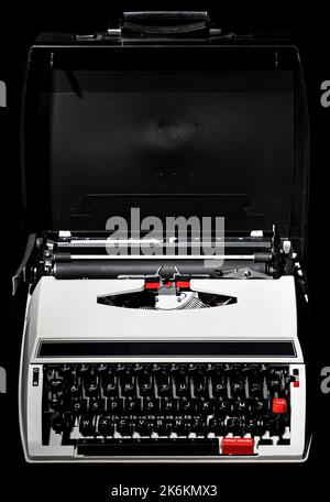 Old vintage typewriter. Two colors: red and black. Stylish rare ...
