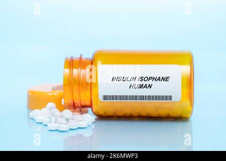 Insulin Isophane Human pill, conceptual image Stock Photo - Alamy