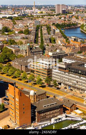 Bird's eye view of of Delfshaven, Rotterdam Stock Photo - Alamy