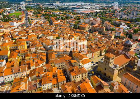 Aerial view of Issoire city in the Auvergne region, France Stock Photo ...