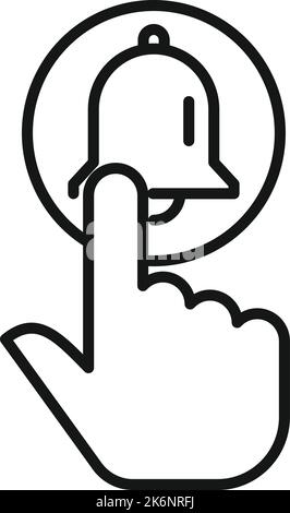 Bell subscribe button icon. Outline bell subscribe button vector icon ...